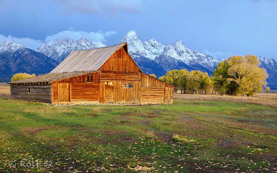 TA Moulton barn vid Mormon Row i Grand Teton - Yellowstone National ...