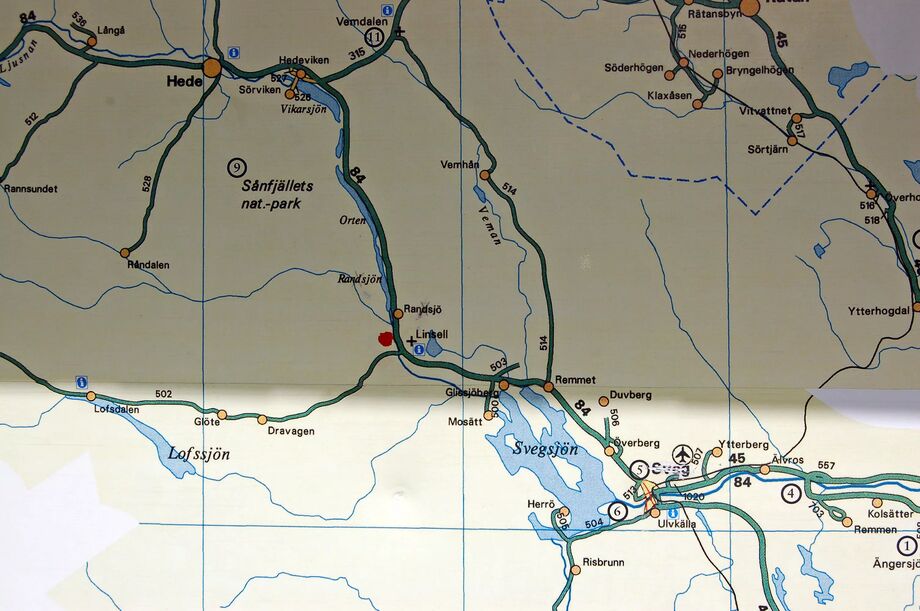 Karta över Härjedalen - Sverige - Karinlorvik - Reseguiden