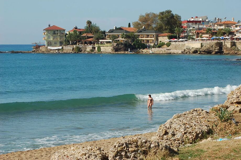 Östra stranden i Side - Side, Antalyakusten, Turkiet - Zarne - Reseguiden